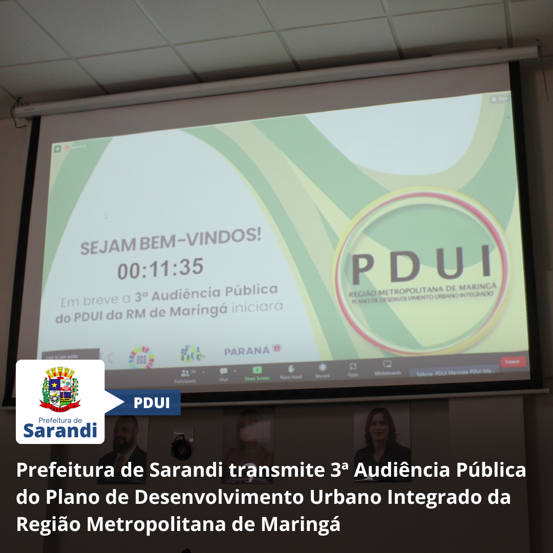 Prefeitura de Sarandi transmite 3ª Audiência Pública do Plano de ...