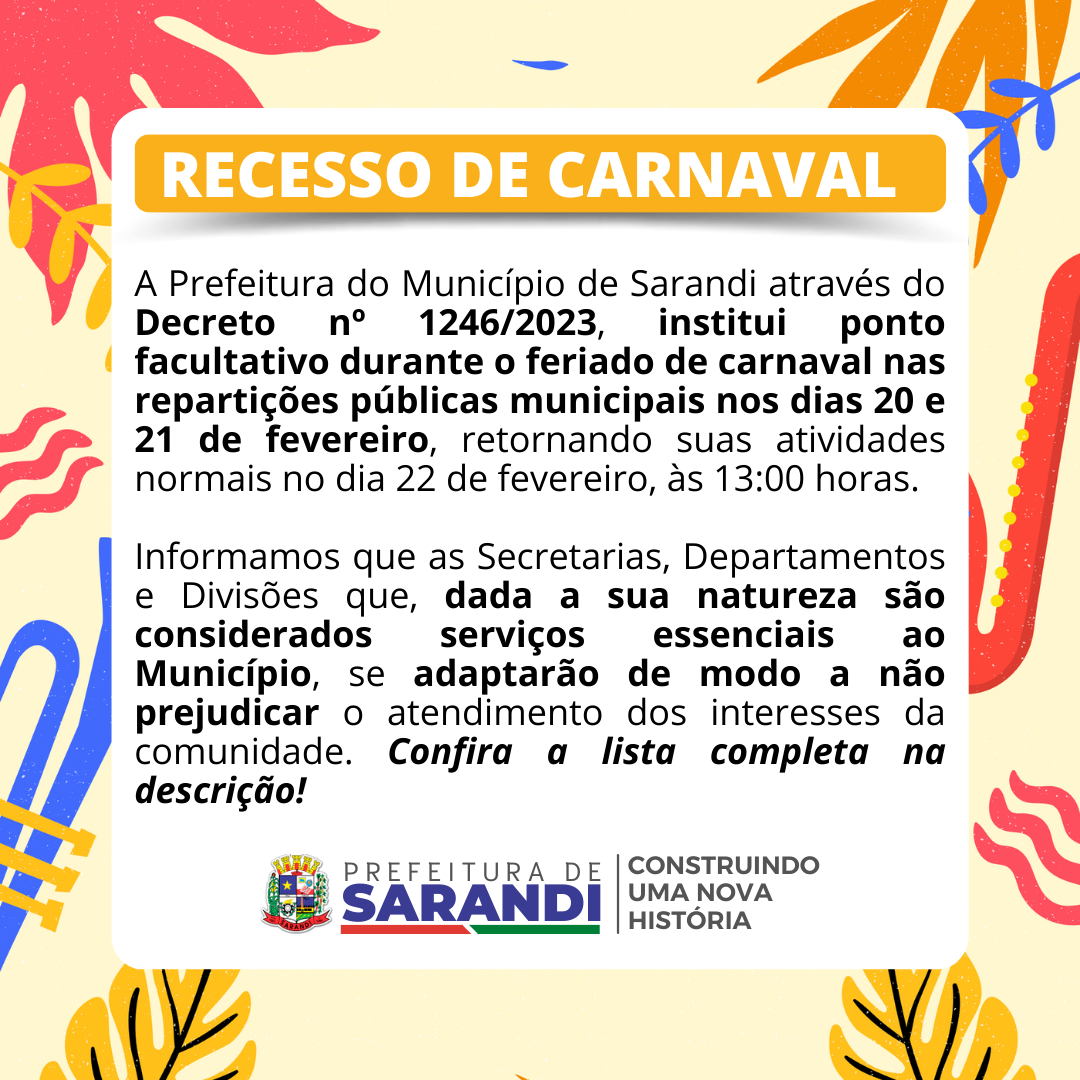 Confira a lista de serviços que irão funcionar durante o recesso de ...
